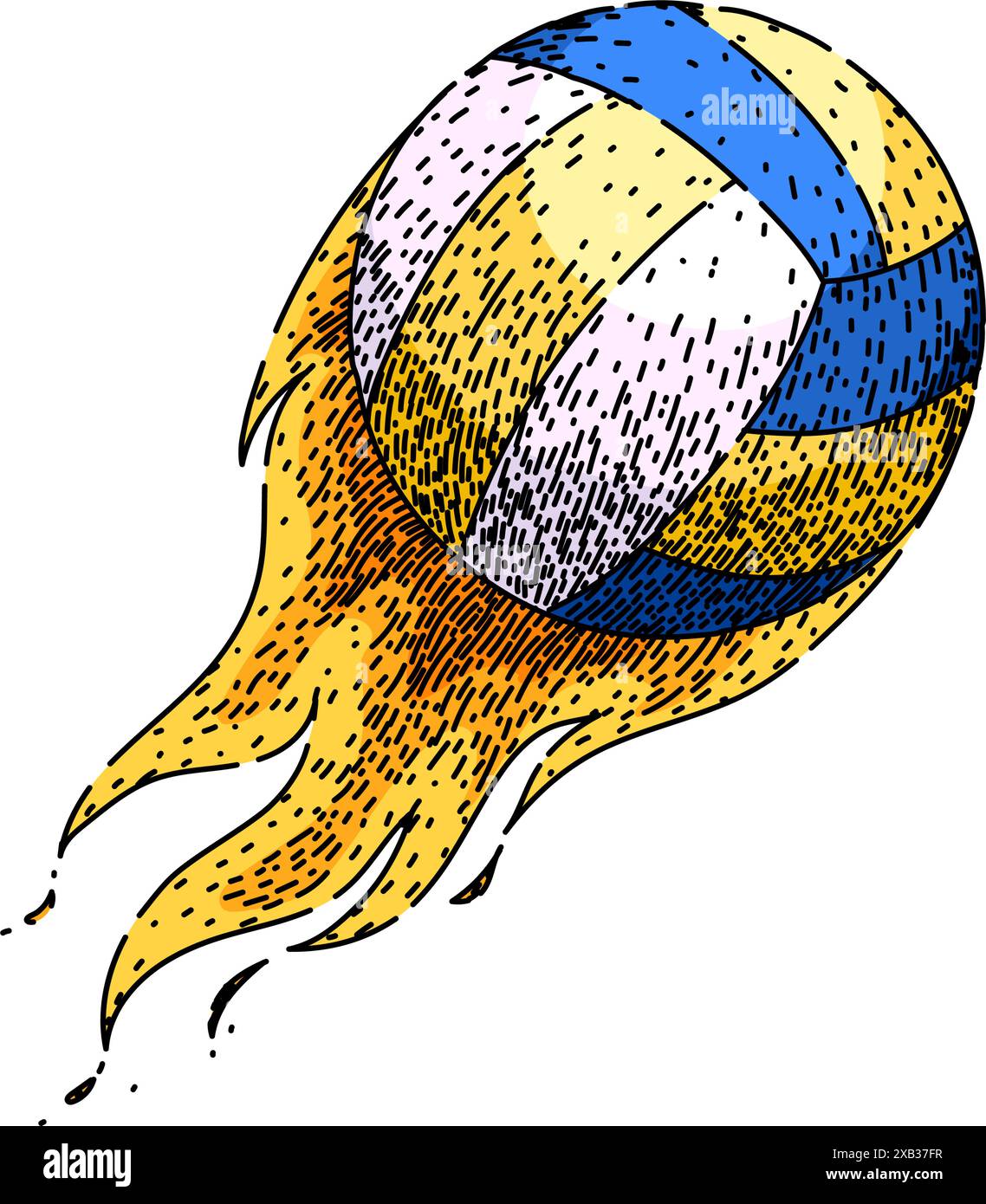 volley volleyball ball sketch hand drawn vector Stock Vector Image ...