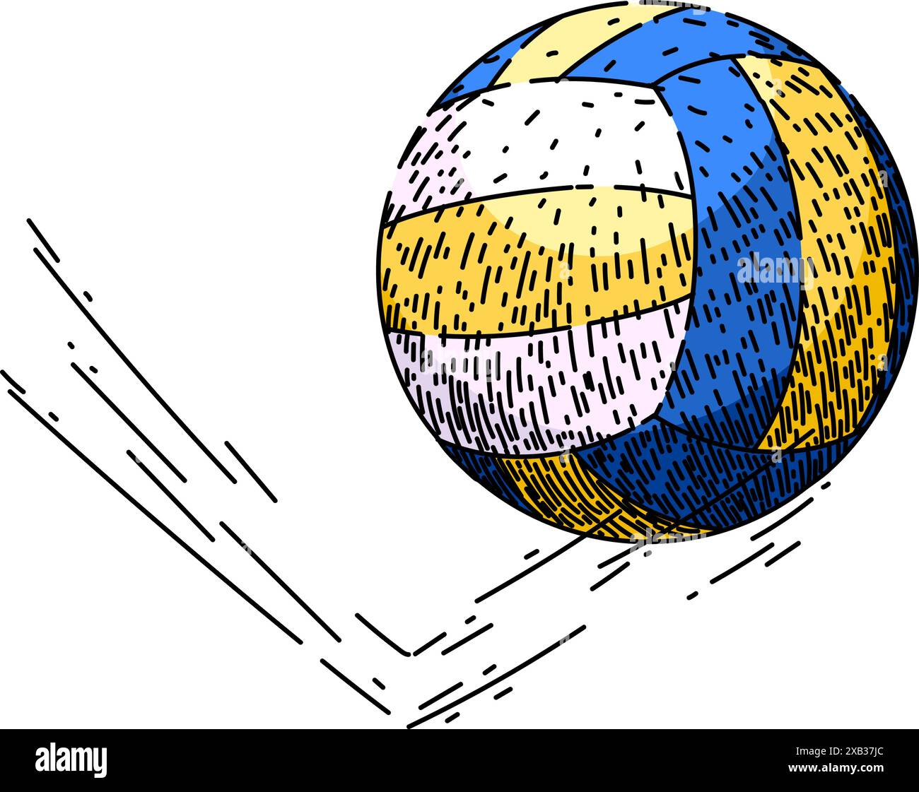 symbol volleyball ball sketch hand drawn vector Stock Vector Image ...