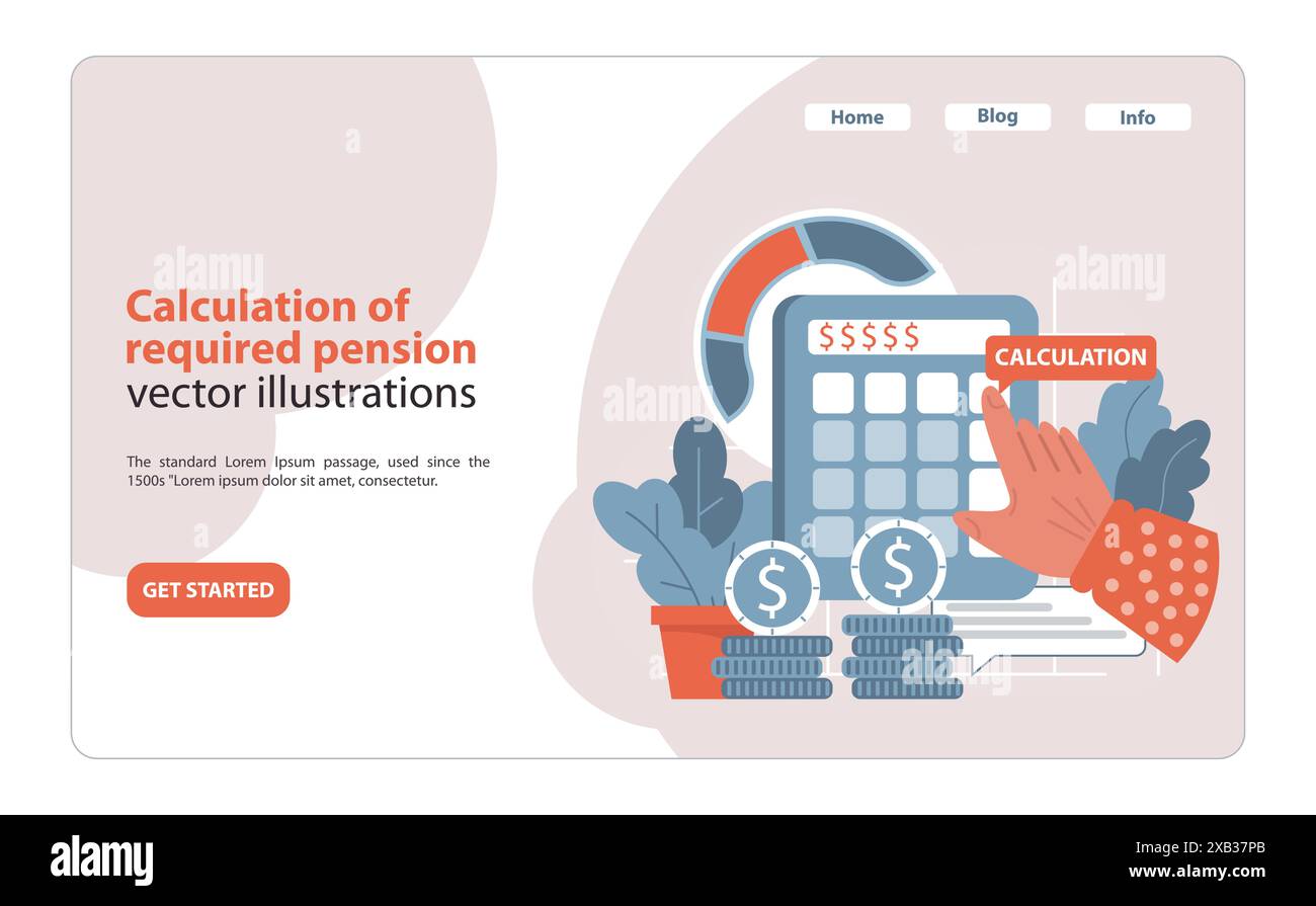 Retirement Calculator concept. Hand calculating necessary retirement ...