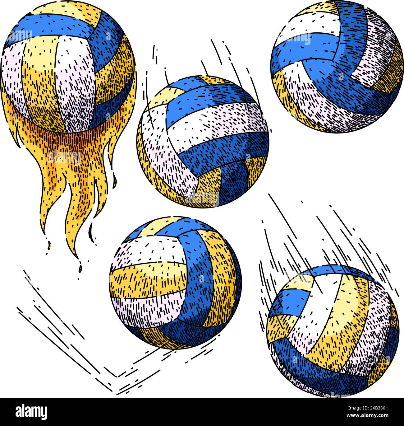 Volleyball sketch hi-res stock photography and images - Alamy
