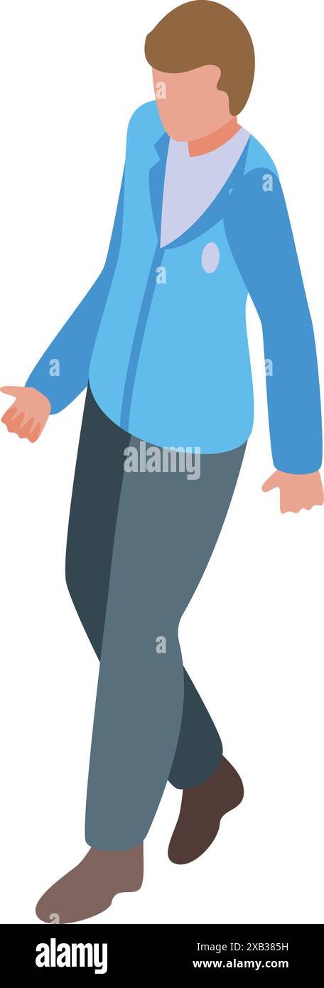 Man walking hands behind back Stock Vector Images - Alamy