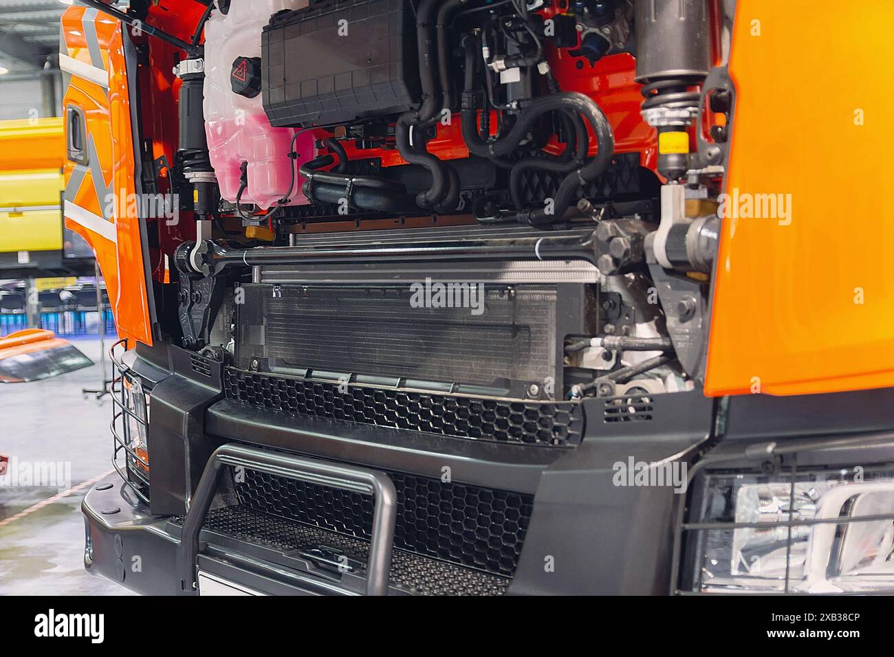 Truck service open hood engine hi-res stock photography and images - Alamy