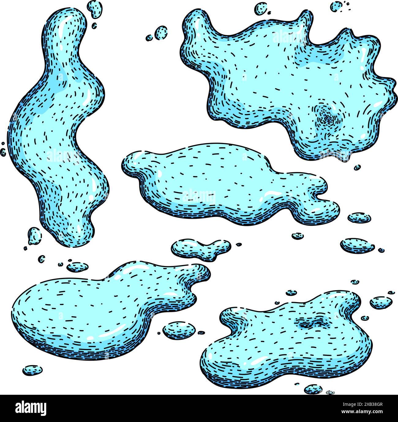 water puddle set sketch hand drawn vector Stock Vector Image & Art - Alamy