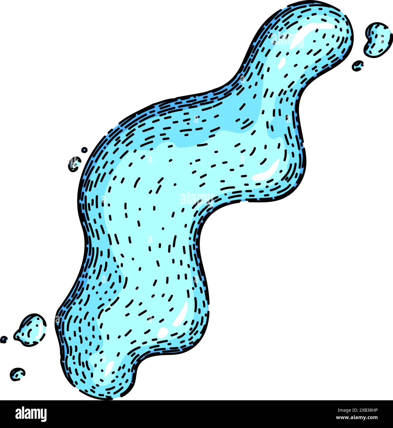 isolated water puddle sketch hand drawn vector Stock Vector Image & Art ...