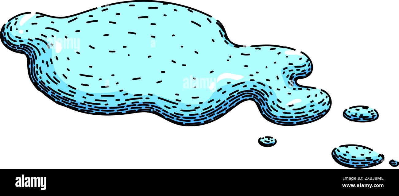 splash water puddle sketch hand drawn vector Stock Vector Image & Art ...