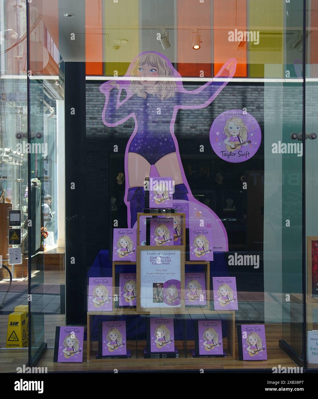 A Taylor Swift themed window display in Waterstones ahead of The Eras ...