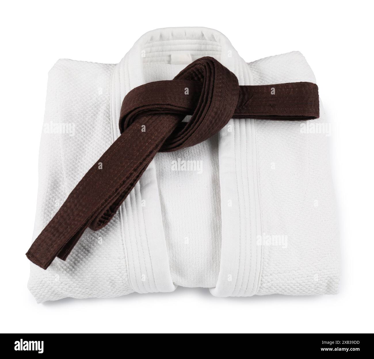 Brown karate belt and kimono isolated on white Stock Photo - Alamy