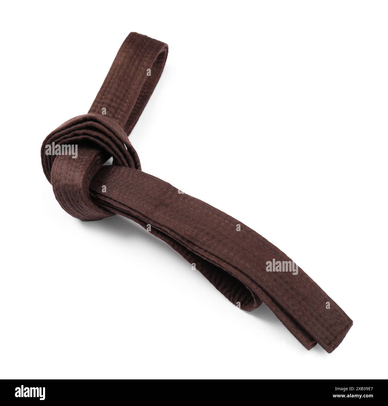 Brown karate belt isolated on white. Martial arts uniform Stock Photo ...