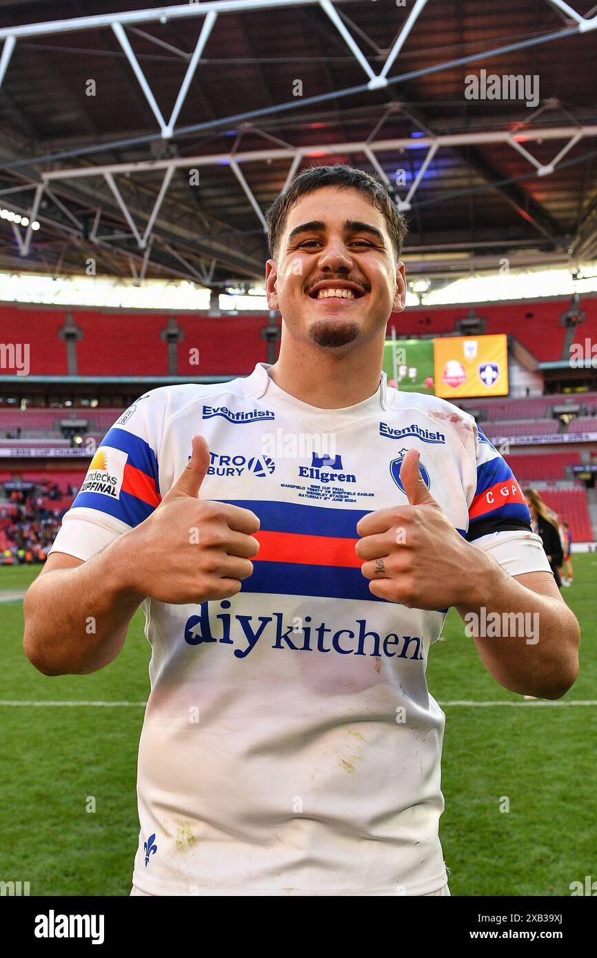 London, England - 8th June 2024 - Wakefield Trinity's Caleb Uele ...