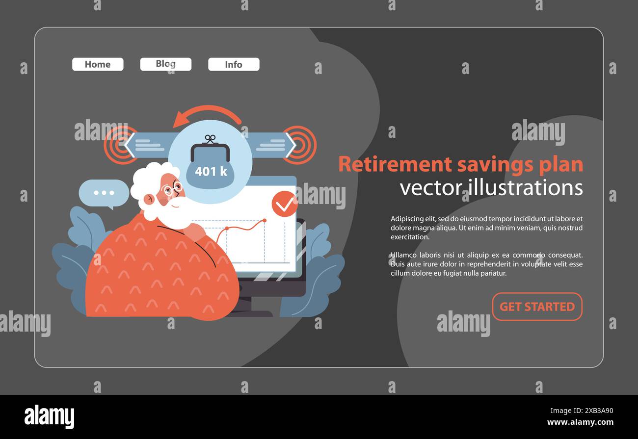 Retirement Savings Plan concept. Elderly person reviews 401(k ...