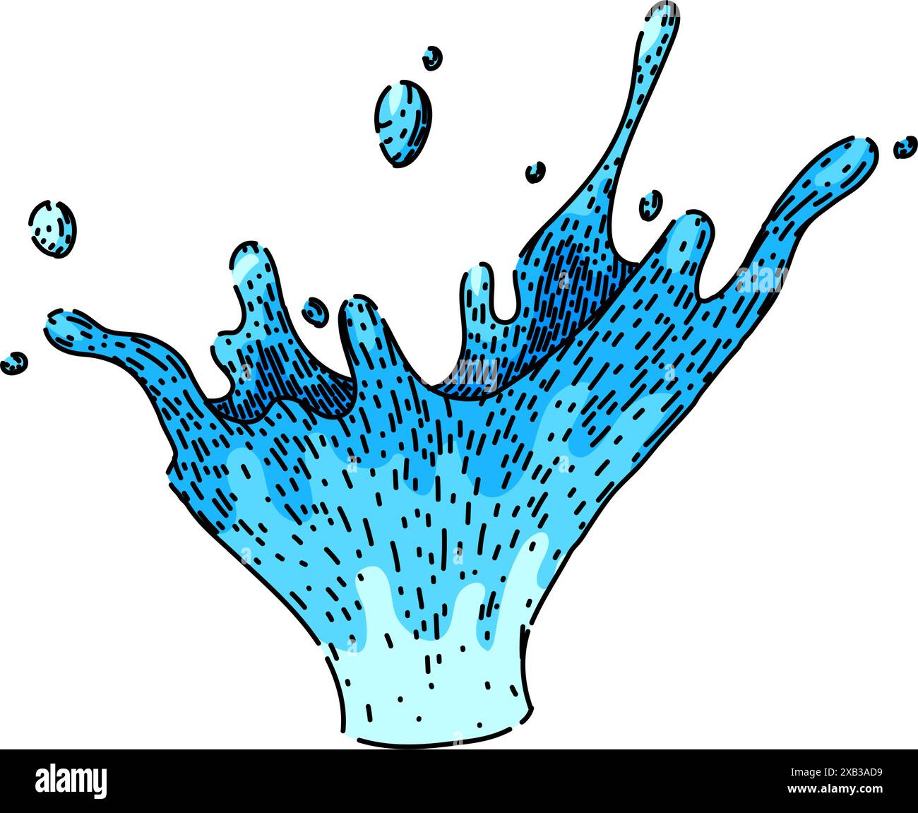 wave water splash sketch hand drawn vector Stock Vector Image & Art - Alamy