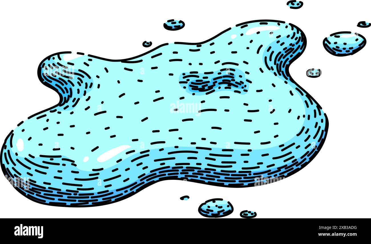 spill water puddle sketch hand drawn vector Stock Vector Image & Art ...