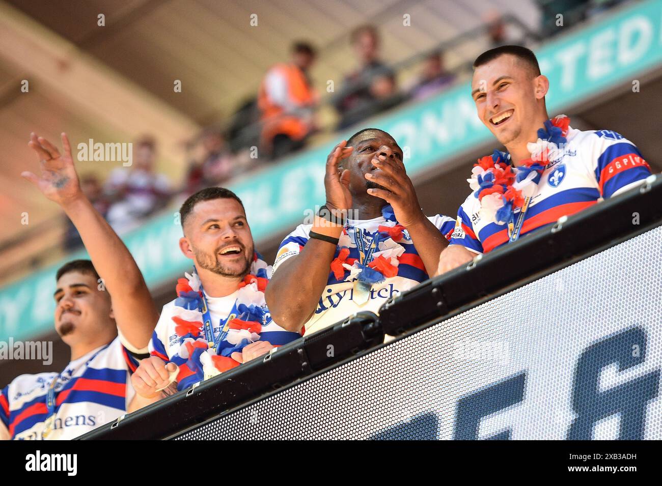 London, England - 8th June 2024 - Wakefield Trinity's Caleb Uele, Liam ...