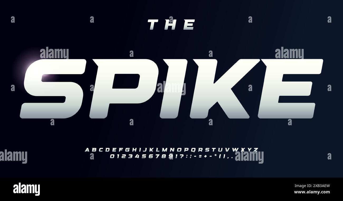 Dynamic automotive alphabet, edgy sans serif letters, modern race font ...