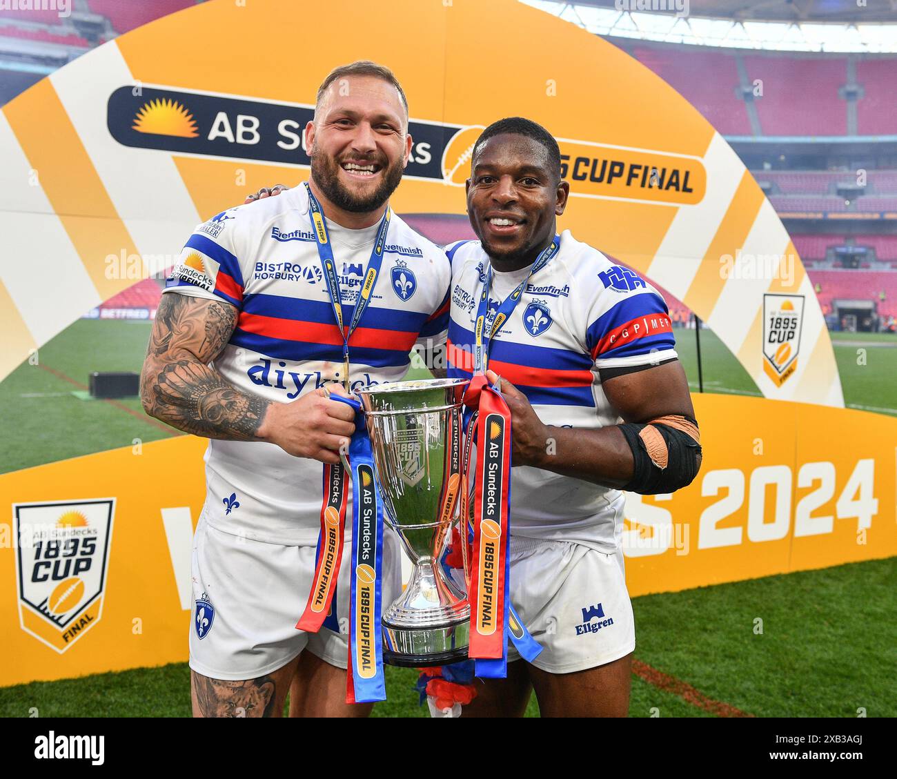London, England - 8th June 2024 - Wakefield Trinity's Josh Griffin and ...