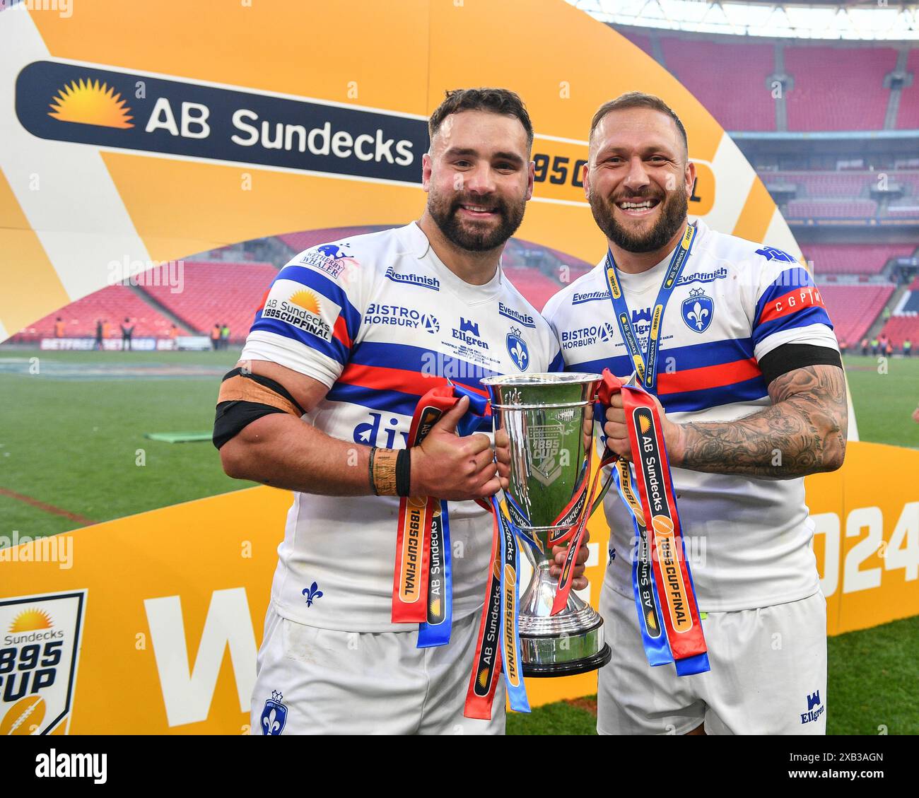 London, England - 8th June 2024 - Wakefield Trinity's Josh Bowden and ...
