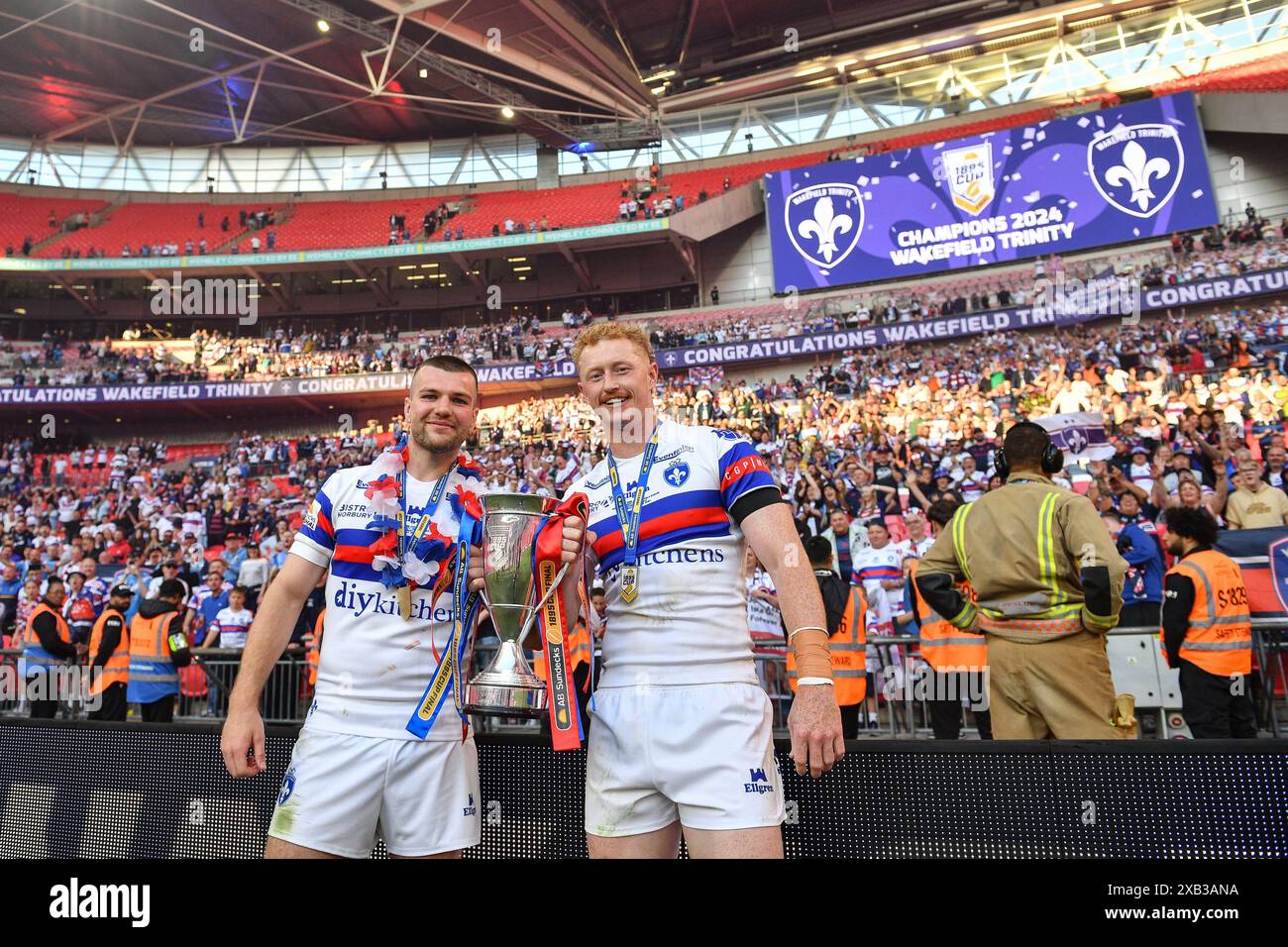 London, England - 8th June 2024 - Wakefield Trinity's Max Jowitt and ...