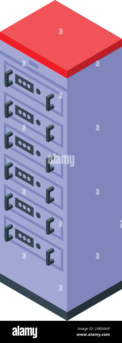 Isometric icon of a mainframe server tower storing and processing big data Stock Vector Image ...