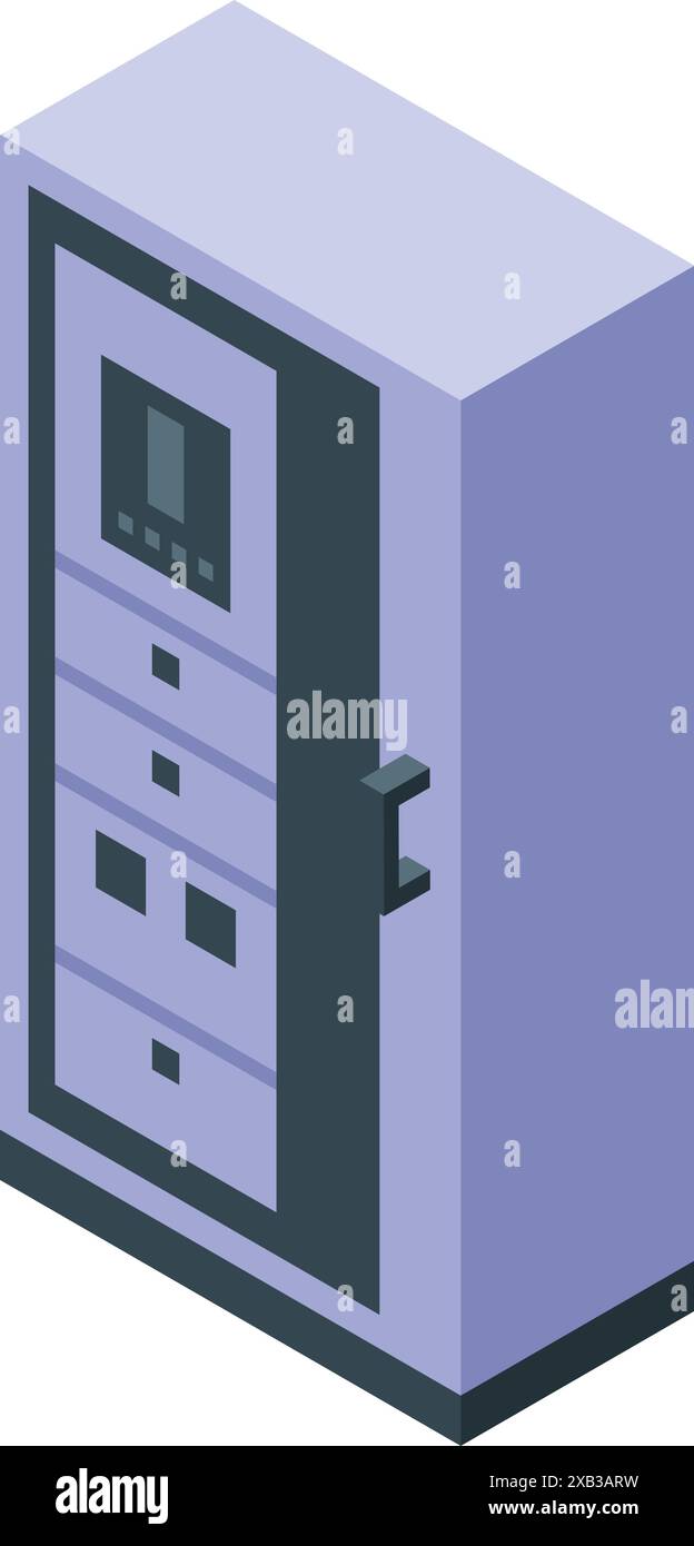 Electrical cabinet standing with closed door and digital display ...