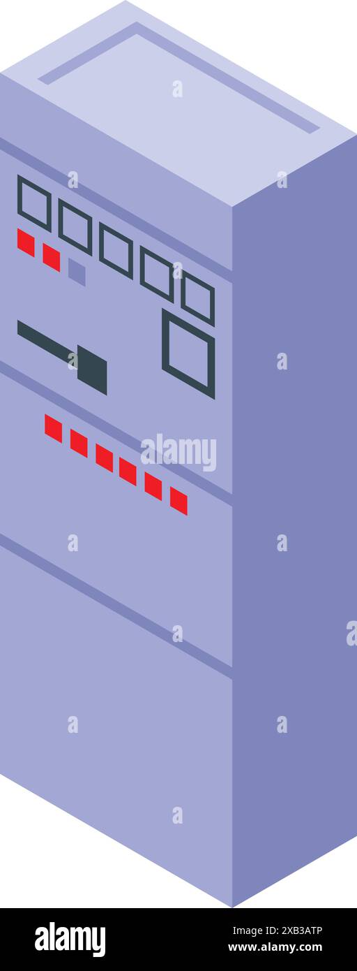 Electrical cabinet distributing electricity featuring multiple buttons ...