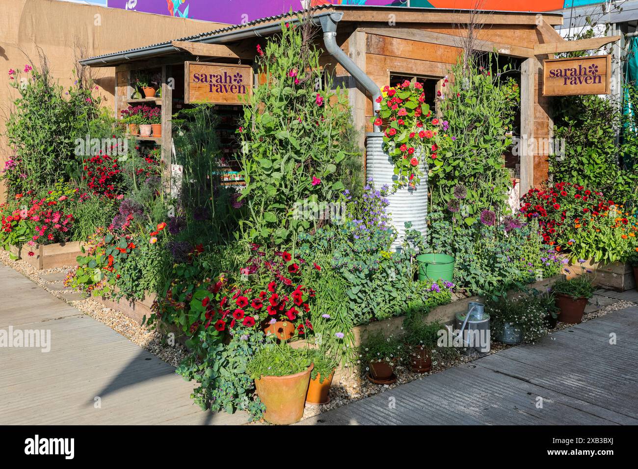 Sarah Raven plant business booth at RHS Chelsea Flower Show 2024 ...