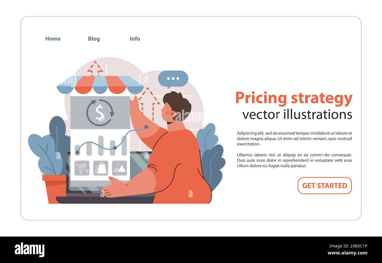 Market penetration concept. An astute businessman calibrates pricing ...