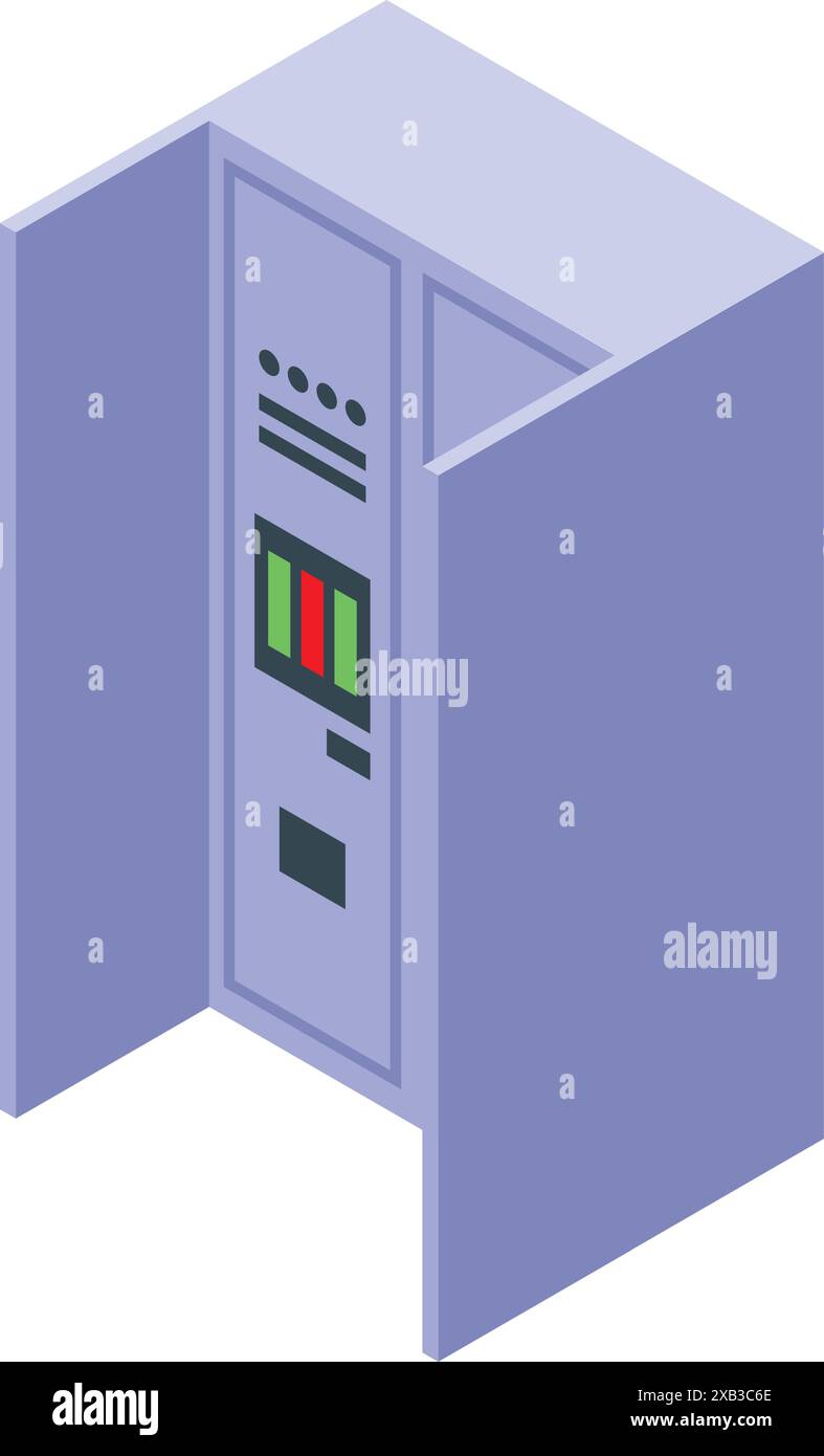 Electrical cabinet with open doors showing electrical equipment ...