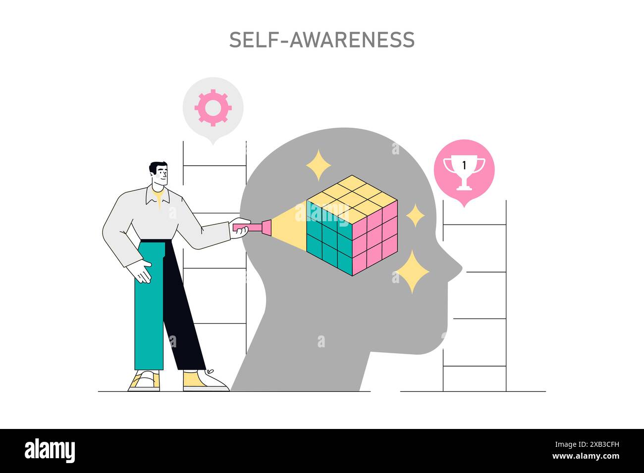 Man with rubik cube Stock Vector Images - Alamy