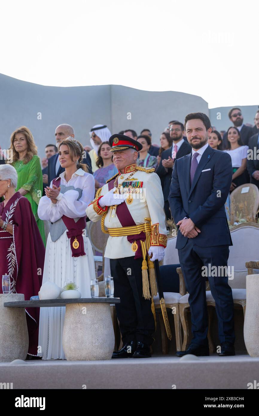 Amman, Jordan. 10th June, 2024. King Abdullah II of Jordan, Queen Rania ...