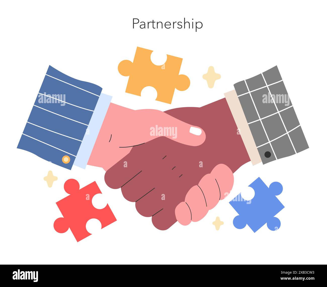 Partnership Concept A Firm Handshake Signifying Trust And Collaboration With Puzzle Pieces