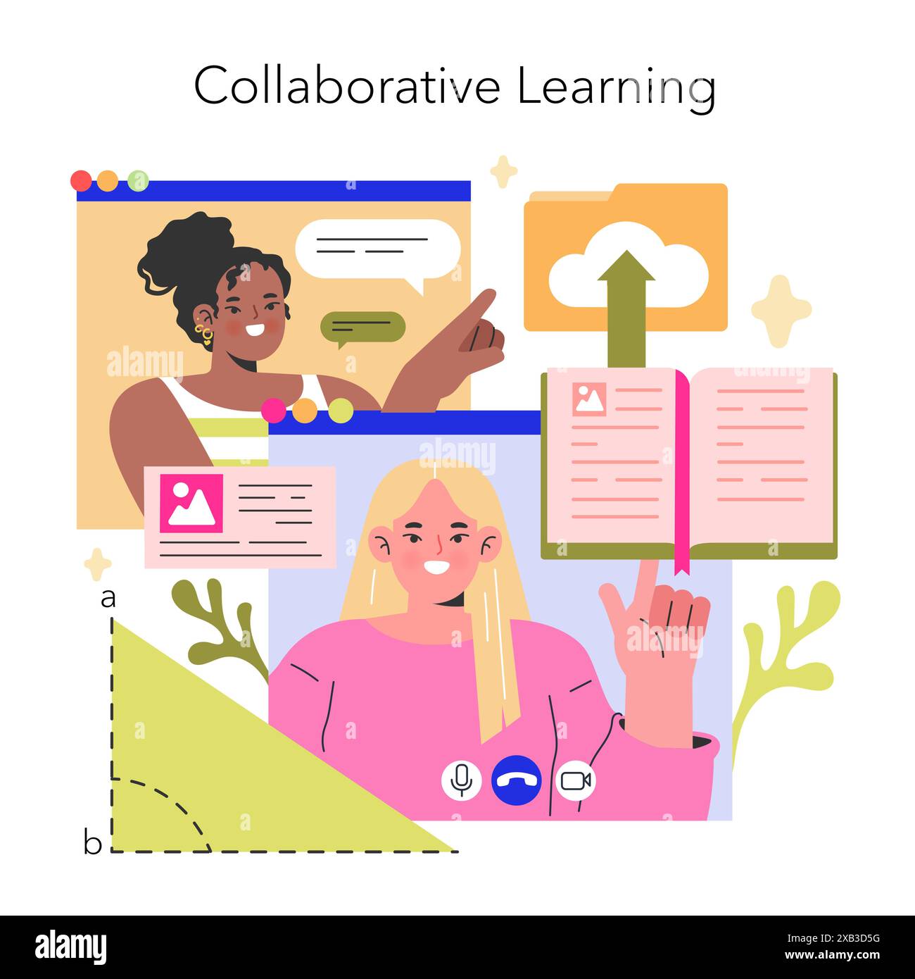 Collaborative Learning concept Peers engage in digital interaction, highlighting the importance ...