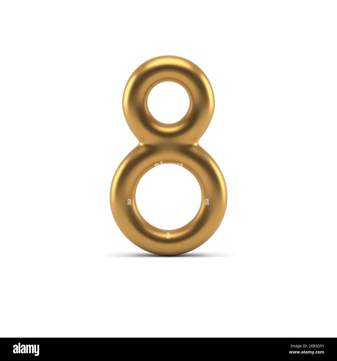 Eight golden balloon greeting festive holiday number decor element 3d ...