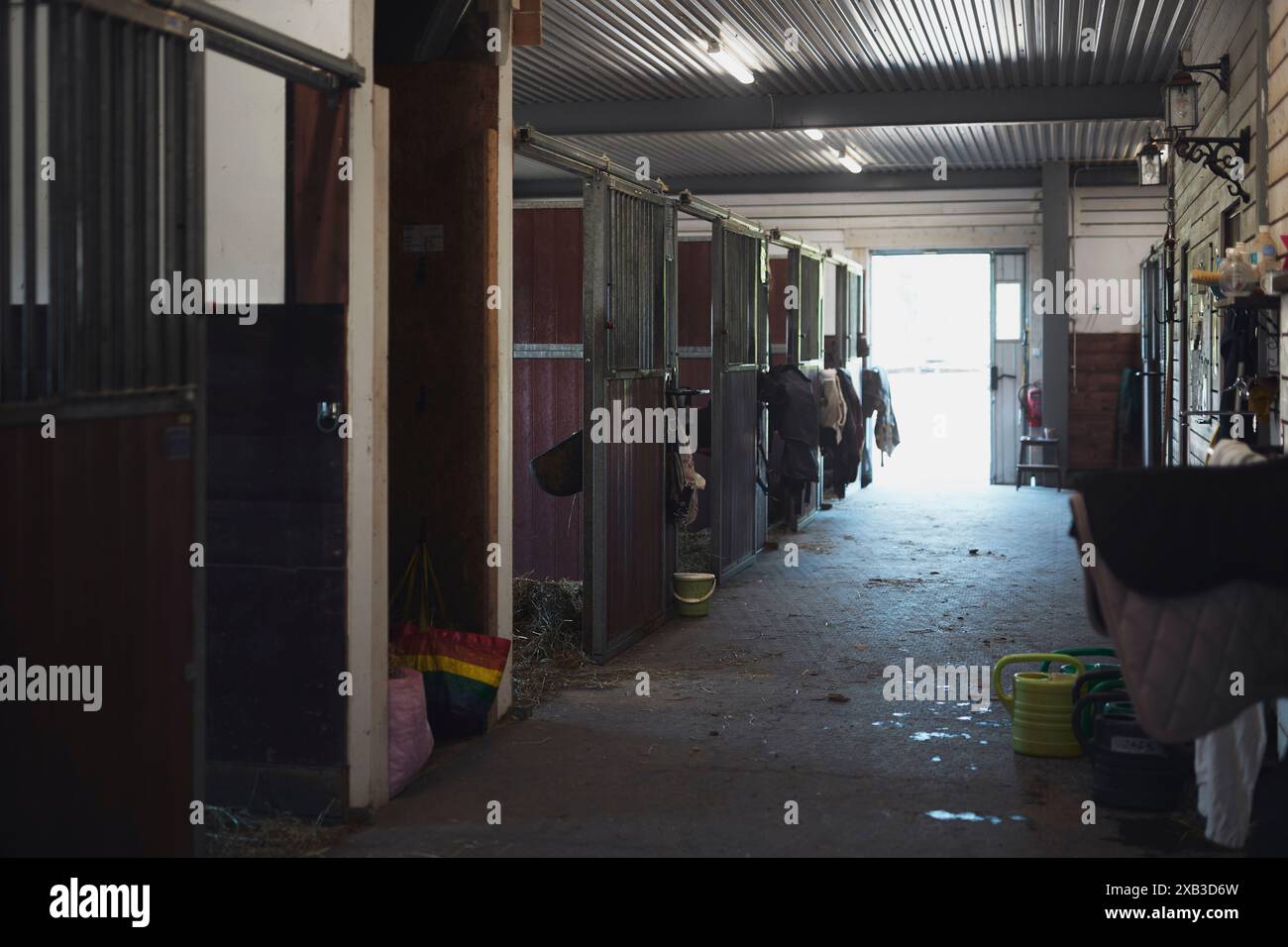 Interior of stable at ranch Stock Photo - Alamy