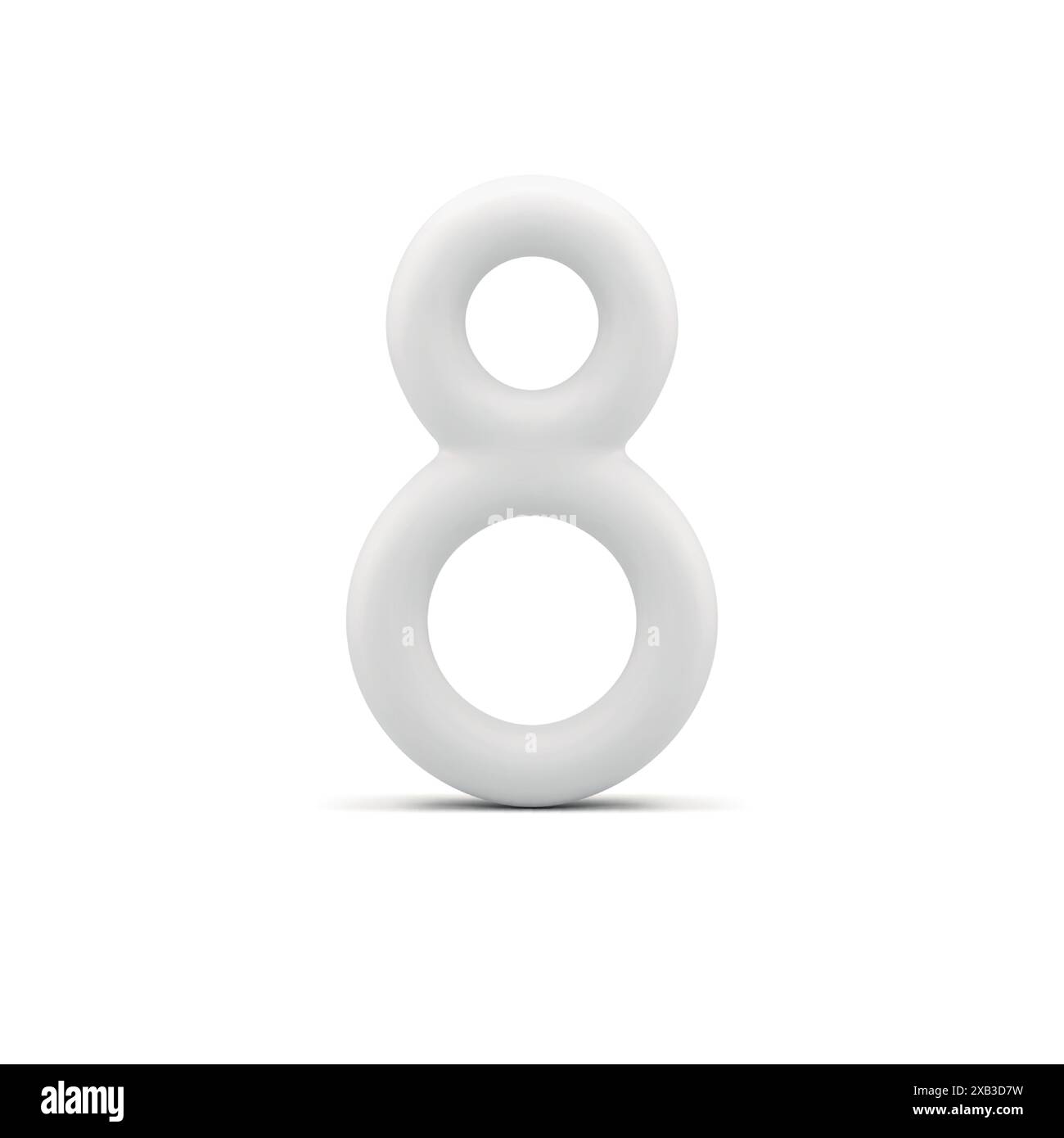 Eight 3d icon white elegant balloon art decor element for creative ...