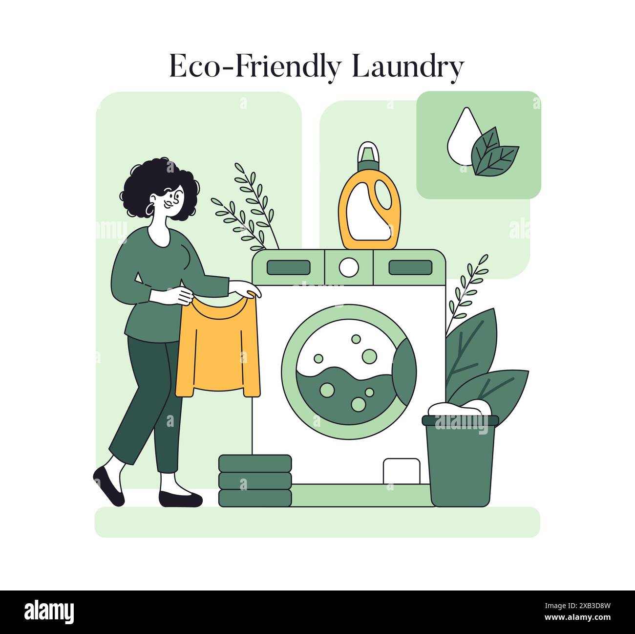 Eco-Friendly Laundry concept. Illustration portraying sustainable ...