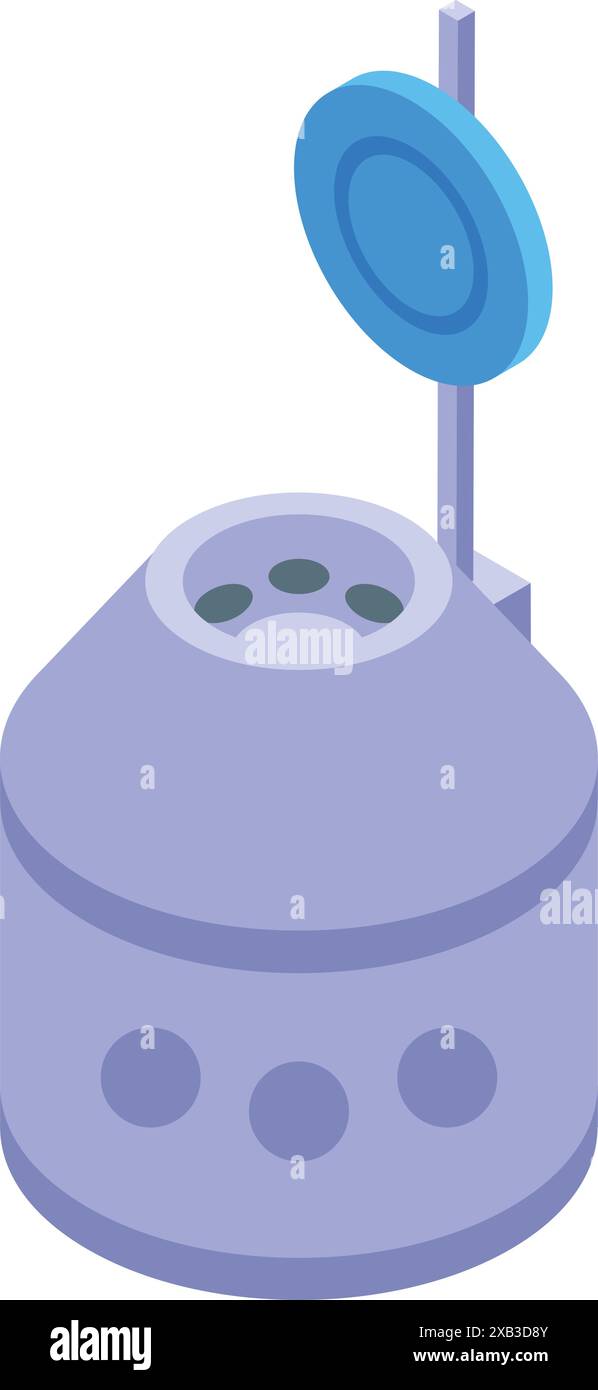 Space capsule is floating in the vast expanse of space, its open hatch ...