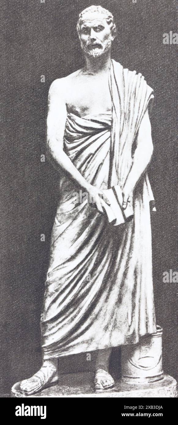 Demosthenes. An ancient Roman copy of a Greek statue. Photography from ...