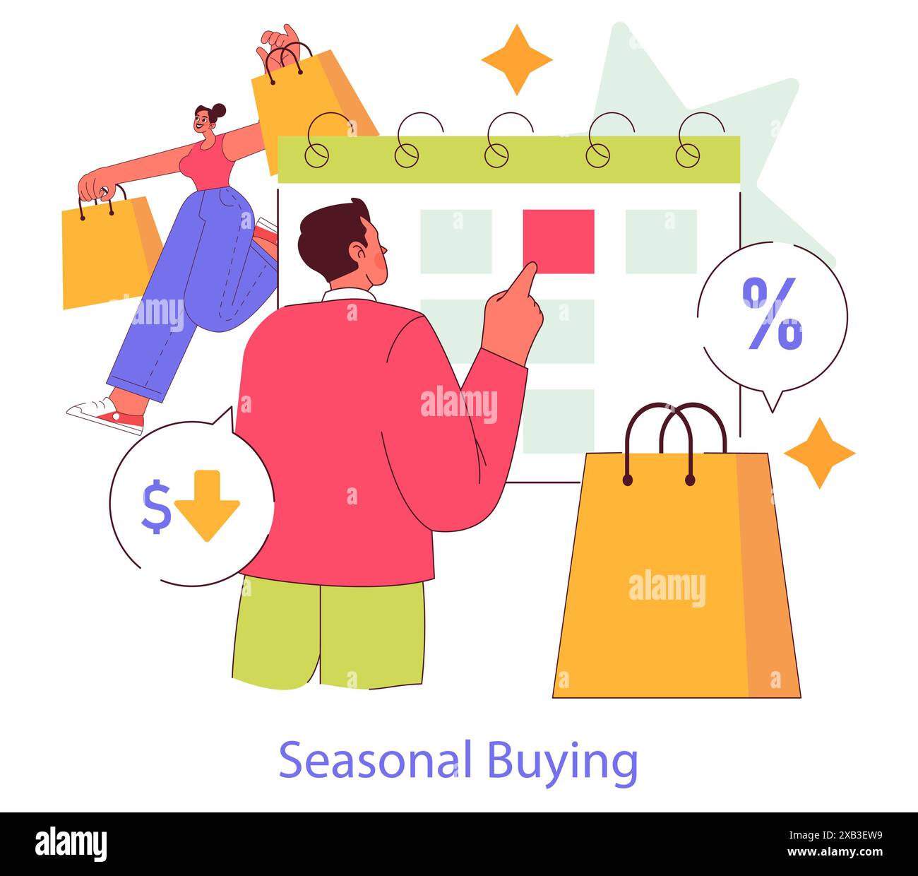 Brand Ritual concept. Consumers engaging in seasonal shopping sprees ...