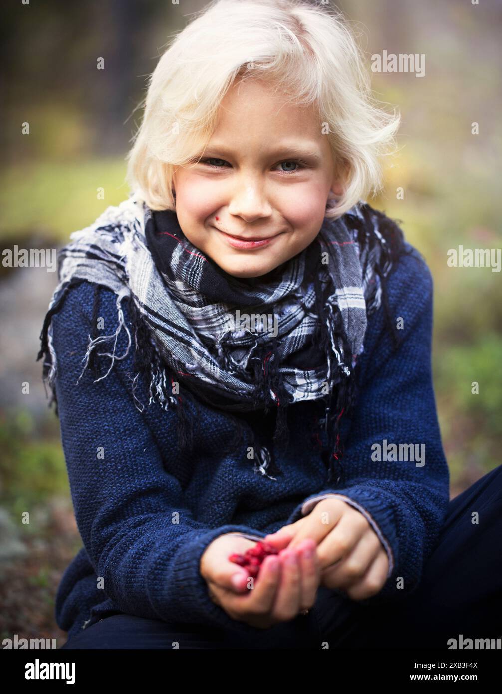 Smiling child hold fruit hi-res stock photography and images - Alamy