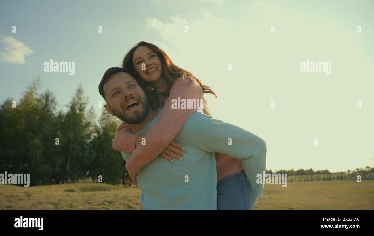 Happy family relationship Caucasian couple lovers smiling woman wife ...