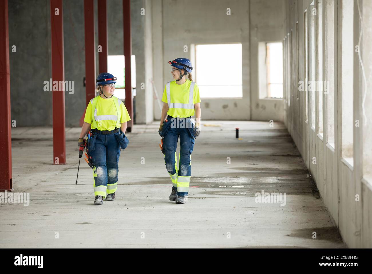 Construction walking holding working construction site hi-res stock ...