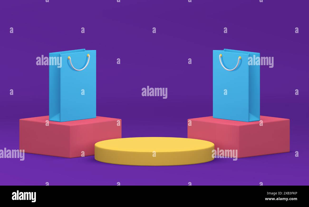 Shopping podium product presentation sale discount advertising 3d ...