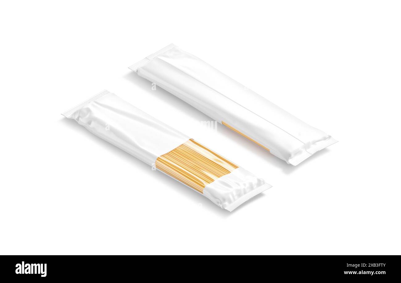 Blank white paper transparent pack with spaghetti pasta mockup ...