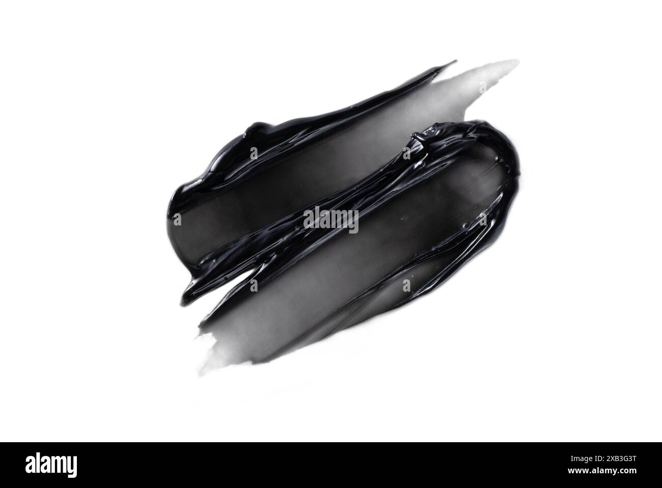 Charcoal toothpaste swatch isolated on white background. Black charcoal ...