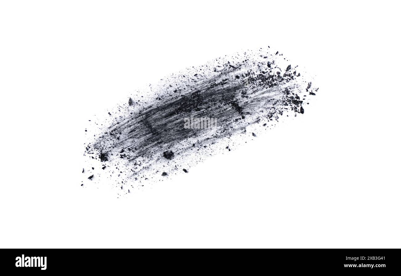 Charcoal powder dust isolated on white background. Black coal powder ...