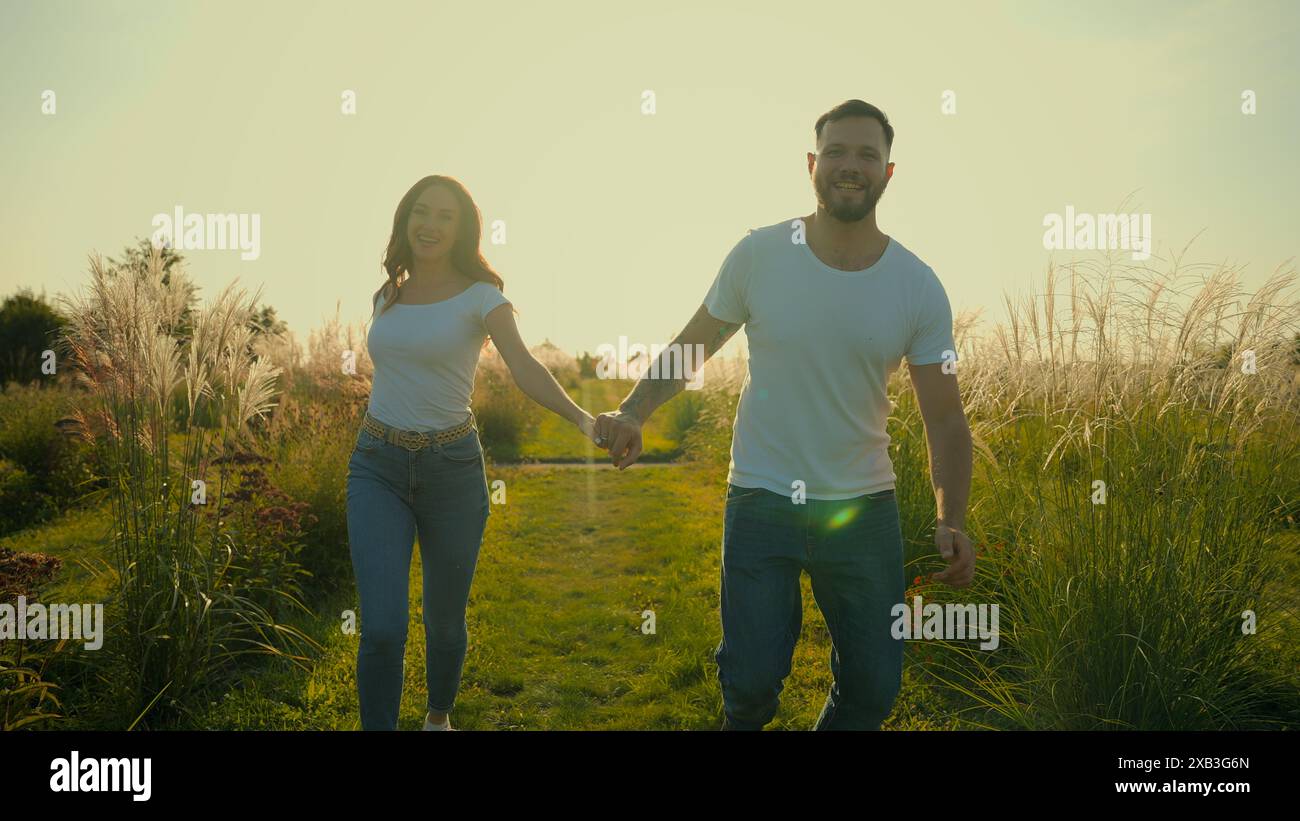 Happy laughing Caucasian lovers couple family bearded man male husband ...