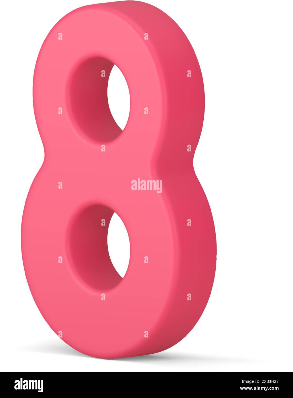 Eight greeting number pink math counting 3d icon female holiday ...