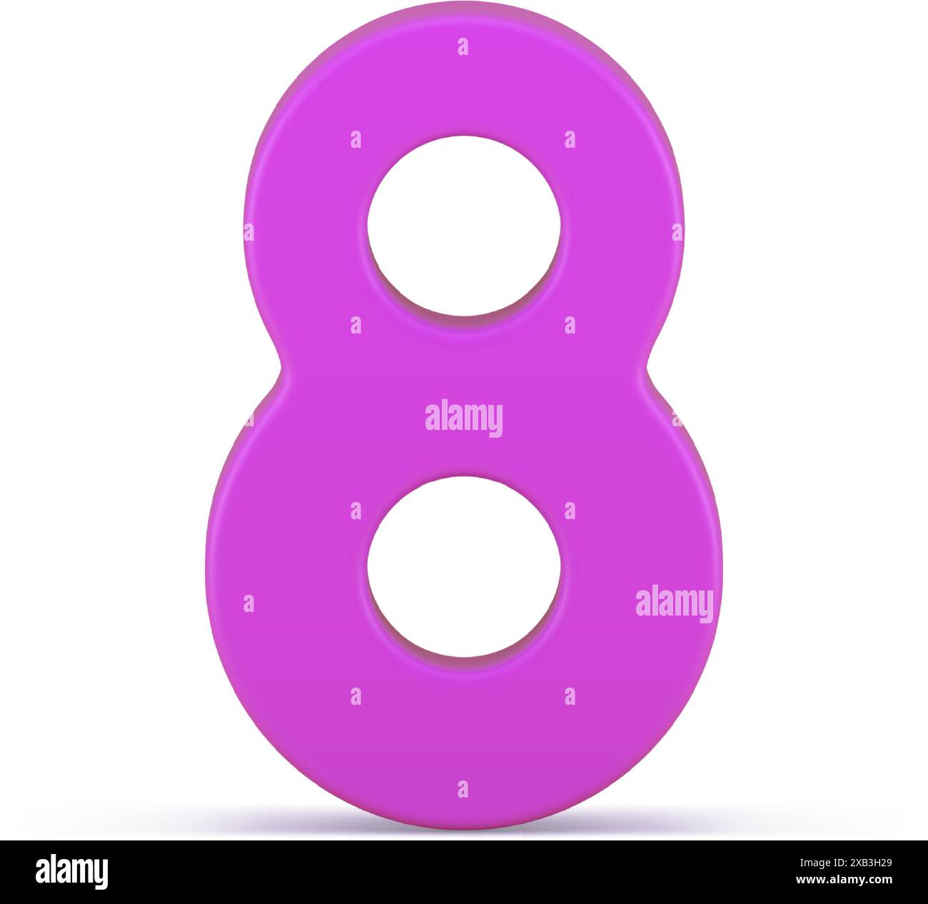 Purple eight number International Women's Day 3d icon realistic vector ...