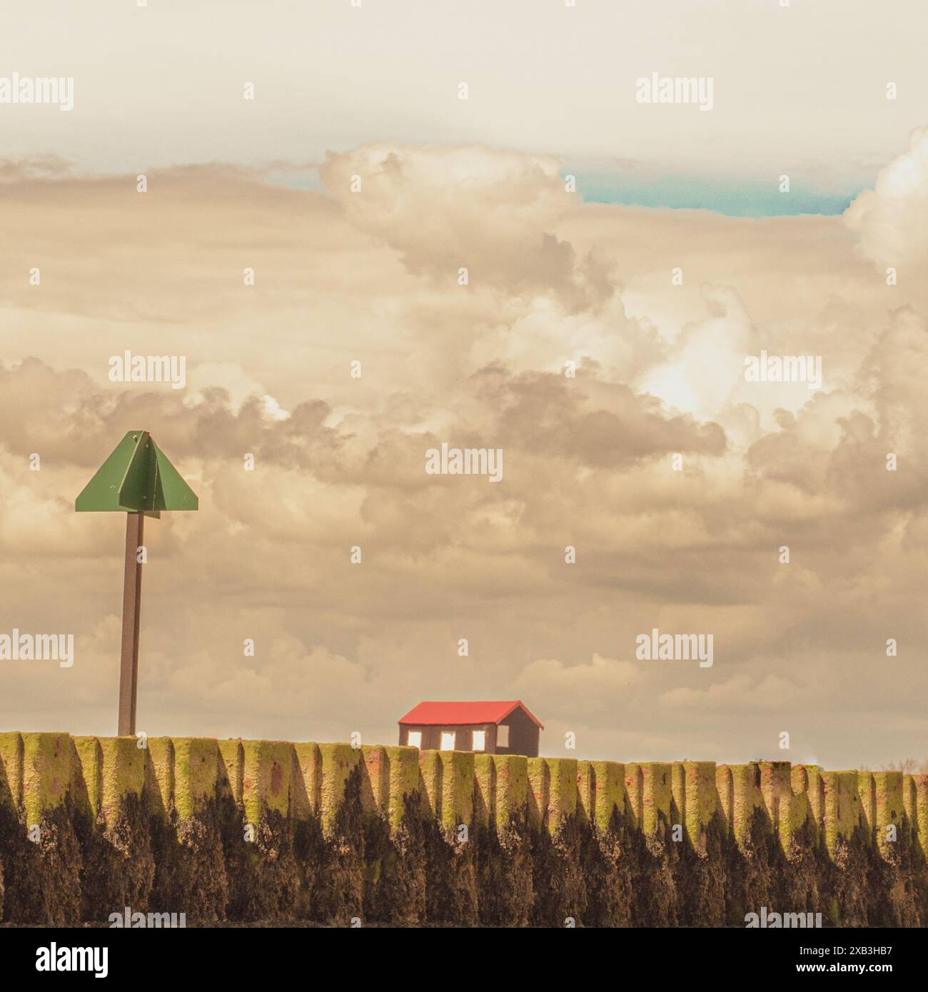 The Red Roof Hut in Rye Harbour Stock Photo - Alamy