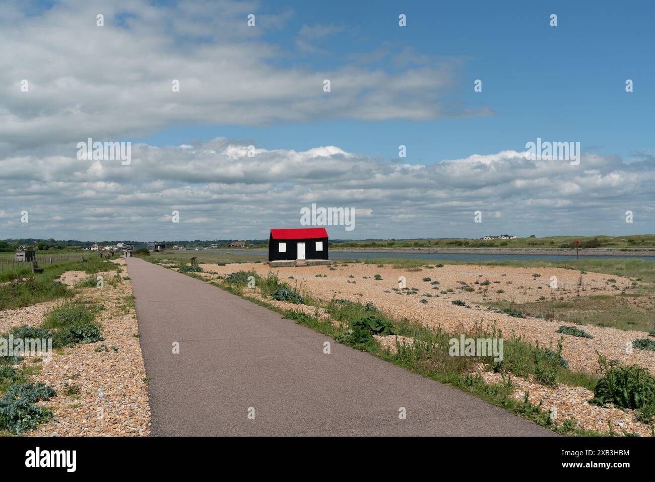 The Red Roof Hut in Rye Harbour Stock Photo - Alamy